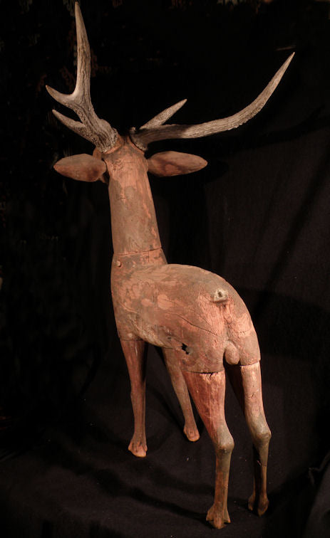 Antique Balinese Temple Deer. Also known as Kidang or Menjuangan ...